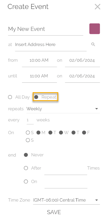Repeating Events – Artful Agenda