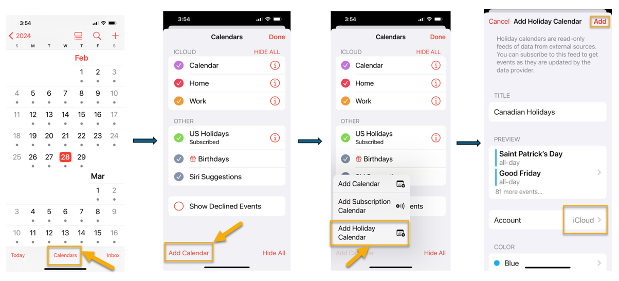 Adding Holidays with an iCloud calendar connected – Artful Agenda
